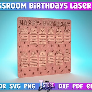 Classroom Birthdays Design Laser Cut Bundle | Laser Cut SVG Bundle ...