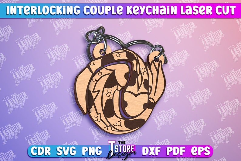 Interlocking Couple Keychain Laser | Wooden Couple Keychain | Matching ...
