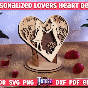 Personalized Couples Heart Decor Laser Cut Bundle, Wedding Decor ...