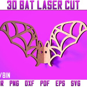 3D Bat Laser Cut SVG Bundle | Halloween Bat Laser Cut SVG Design | CNC ...
