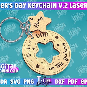 Father's Day Keychain Laser Cut Bundle | Dad Gift Lasercut | Pop up ...