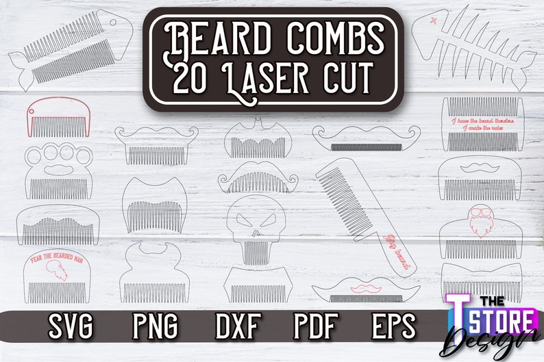 Beard Comb Laser Cut Beard SVG Design Laser Cut Files - Etsy