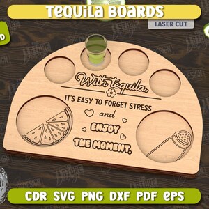 Tequila Shot Boards Laser Cut Bundle, Tequila Shot Tray, Tequila Flight ...