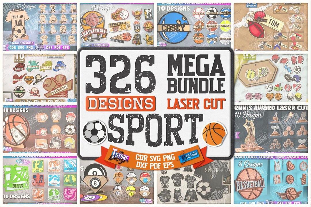 326 Sport Mega Bundle Laser Cut, 3d Sports Mega Bundle, Personalized ...