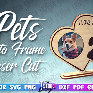 Pets Photo Frame Laser Cut Bundle | Dog Photo Frame SVG Design | Cat ...