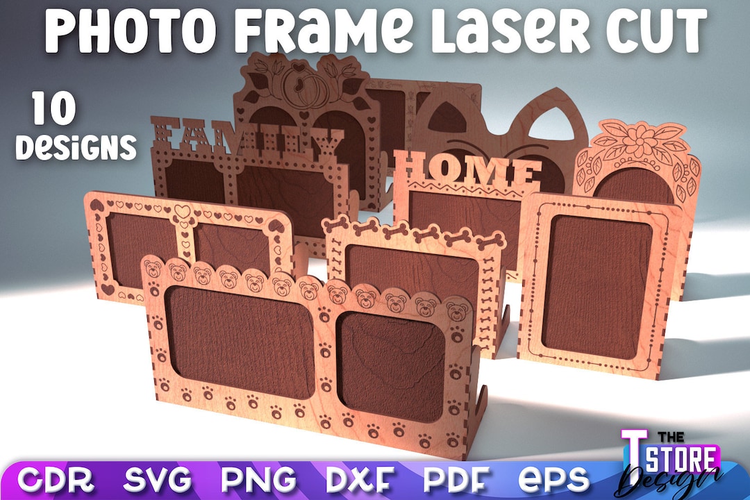 Photo Frame Laser Cut SVG Bundle Photo Frame SVG Design Laser Cut Files ...