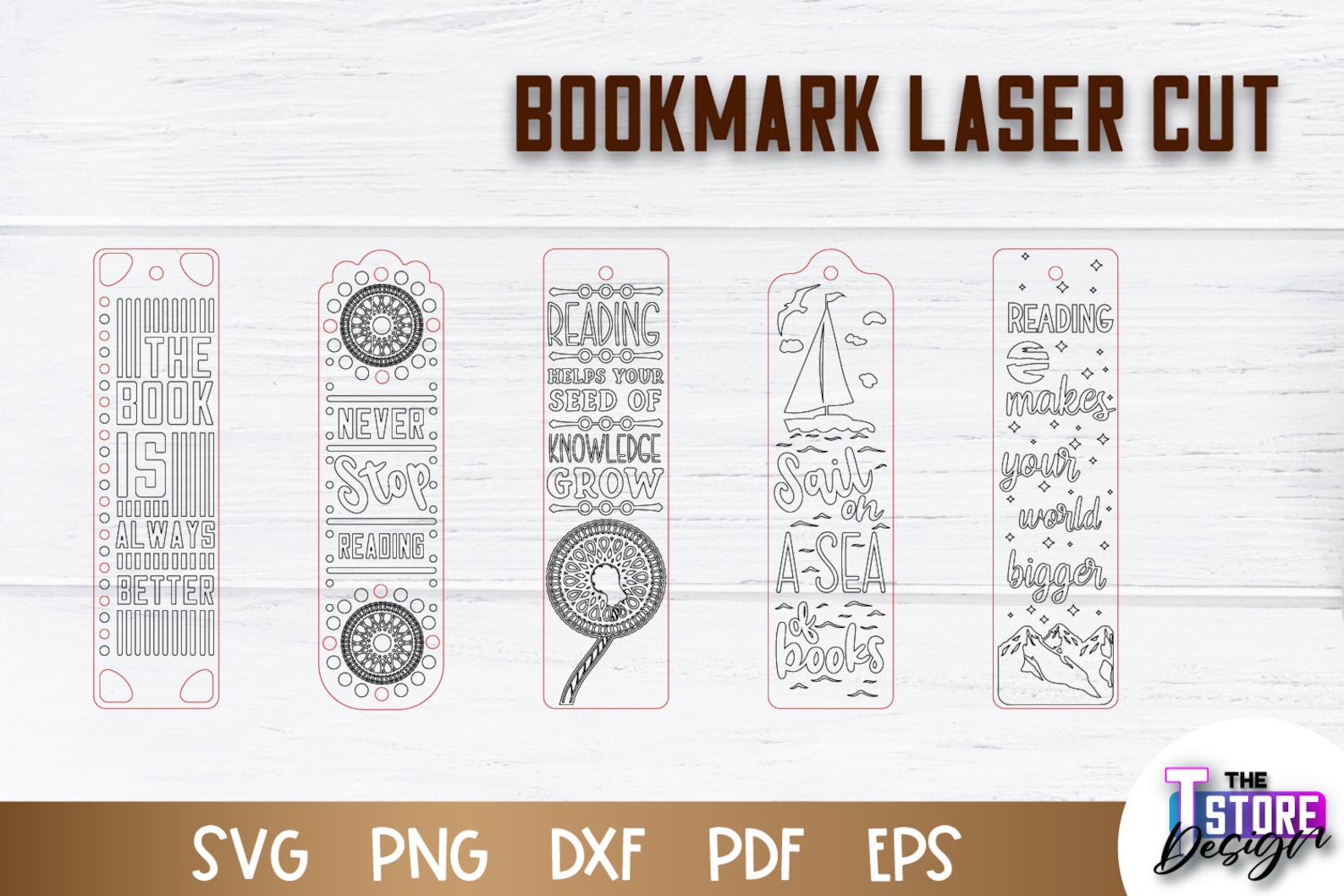 Bookmark Laser Cut Bookmark SVG Design Laser Cut Files - Etsy
