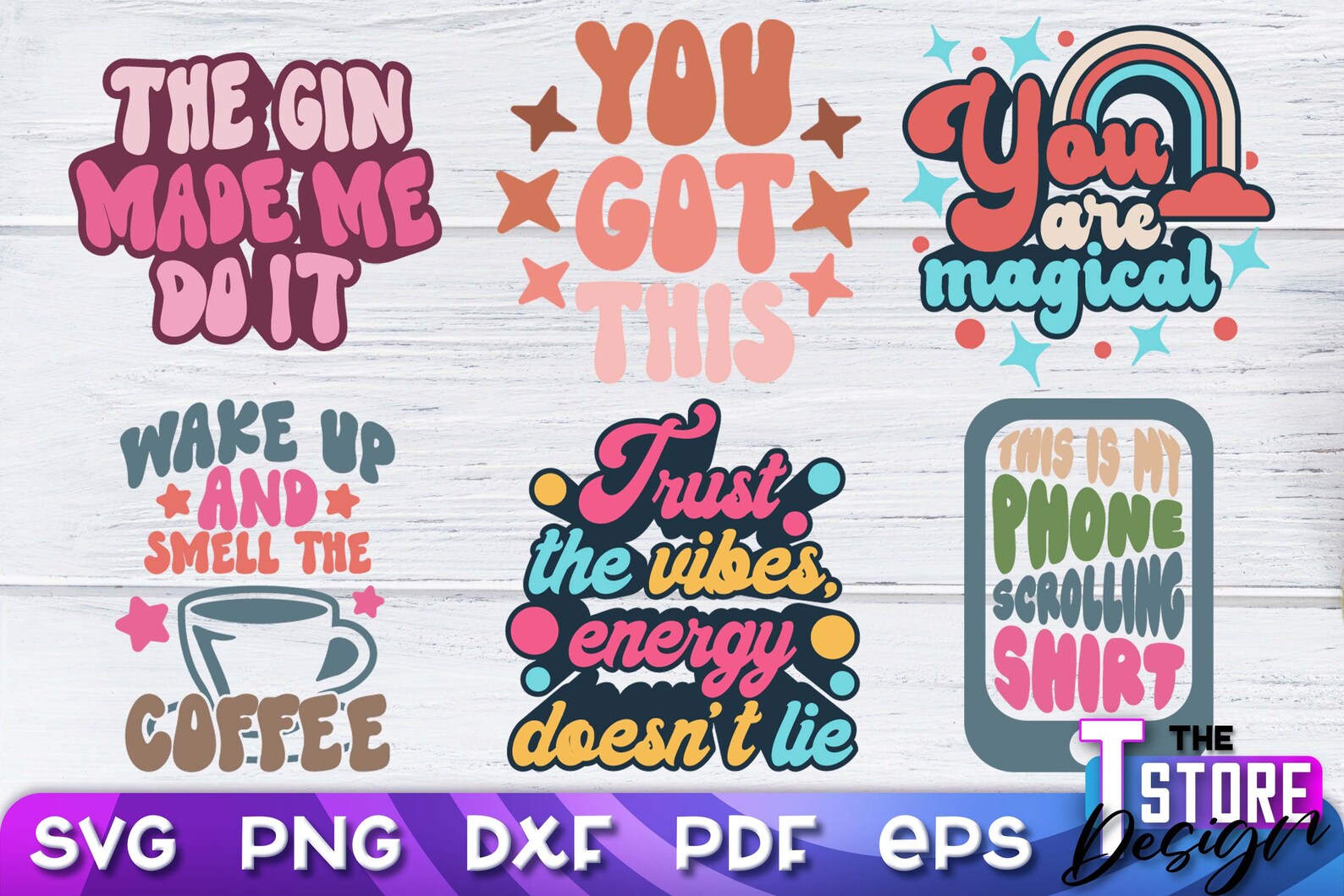 Retro Quotes SVG Bundle Retro Hippie SVG Vintage SVG V.1 - Etsy