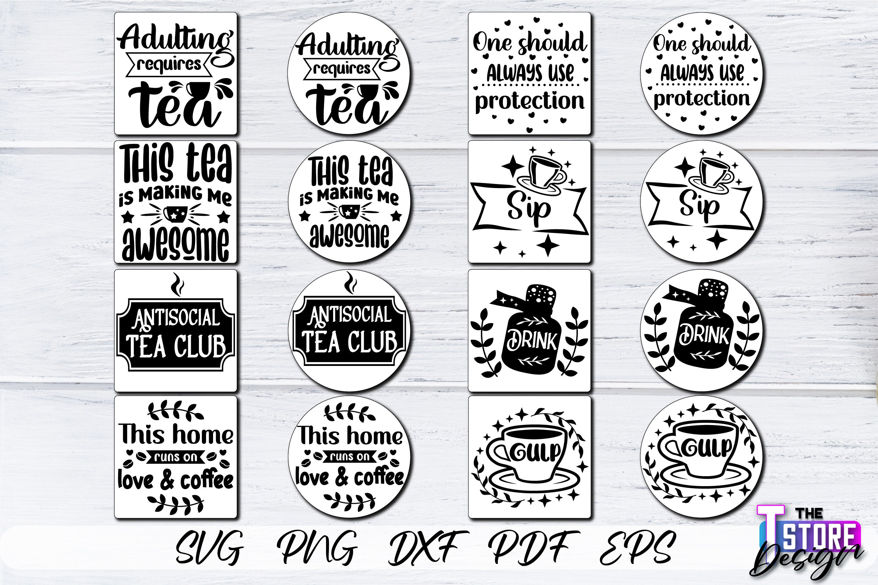 Coasters SVG Bundle Coffee Quotes Design Funny Quotes - Etsy Australia