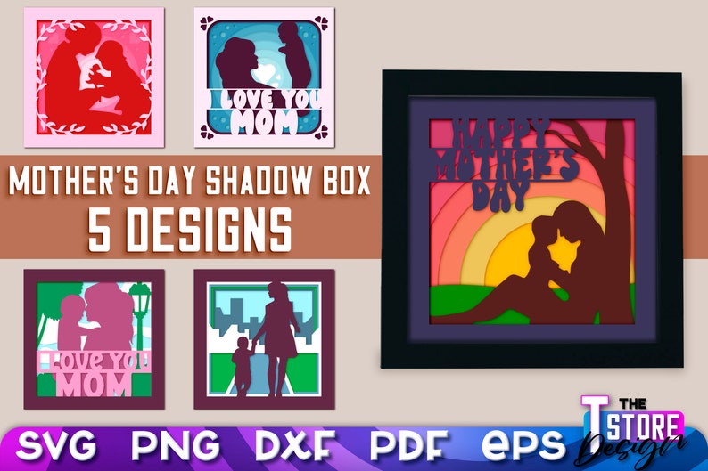 Mother's Day Shadow Box SVG Bundle Mom SVG Design Mum - Etsy