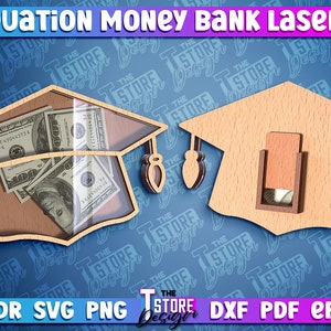 Graduation Money Holder Lasercut | Money Box SVG Bundle | Money Bank ...