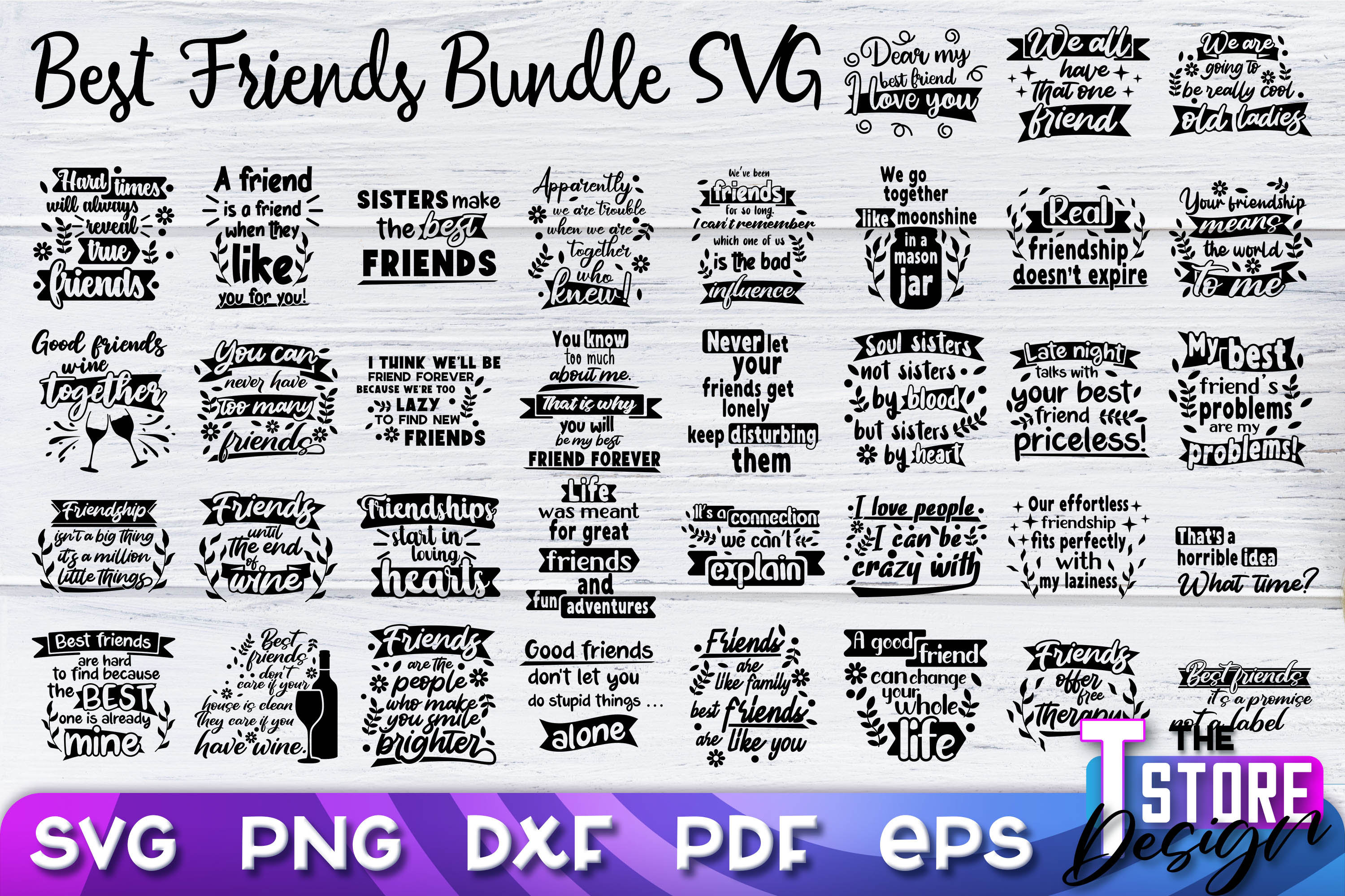 Best Friends SVG Bundle Best Friend Quotes SVG Funny Life - Etsy