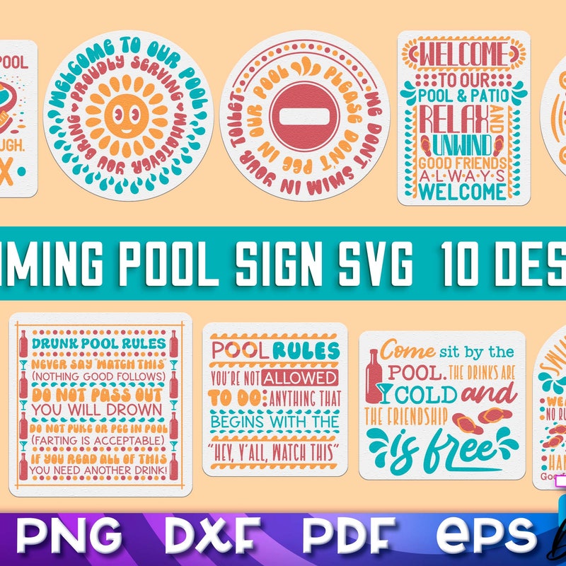 Swimming Pool Signs - Etsy