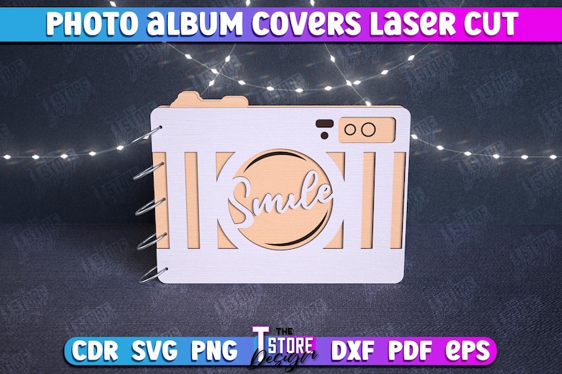 Photo Album Covers Laser Cut Bundle, 3d Camera Notebook Covers, Memory ...
