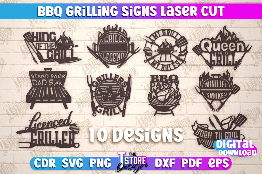 BBQ Grilling Signs Laser Cut, Personalized Barbecue Wall Sign, Custom ...