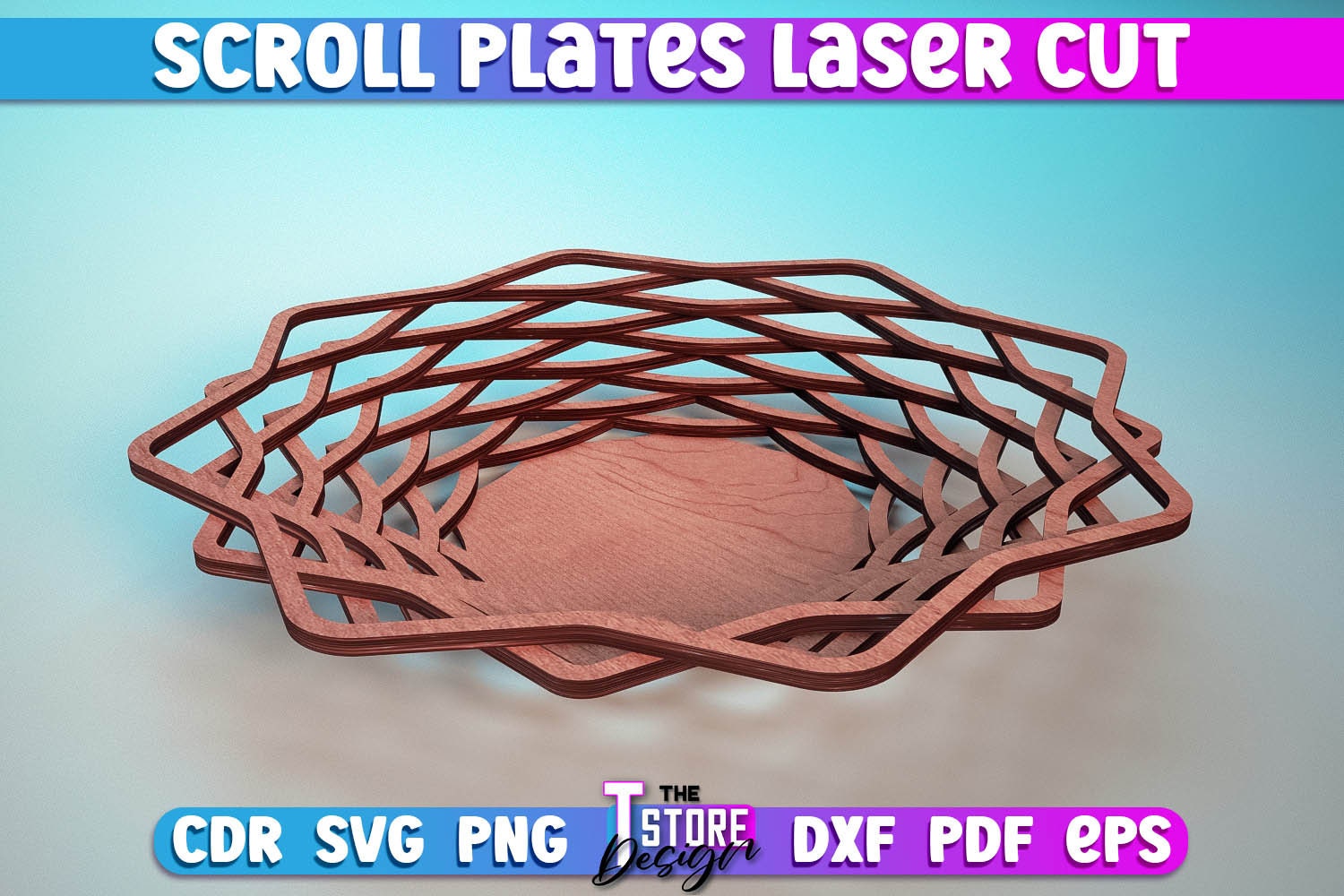 Scroll Plates Laser Cut SVG Bundle | Scroll Plates SVG Design | Laser ...