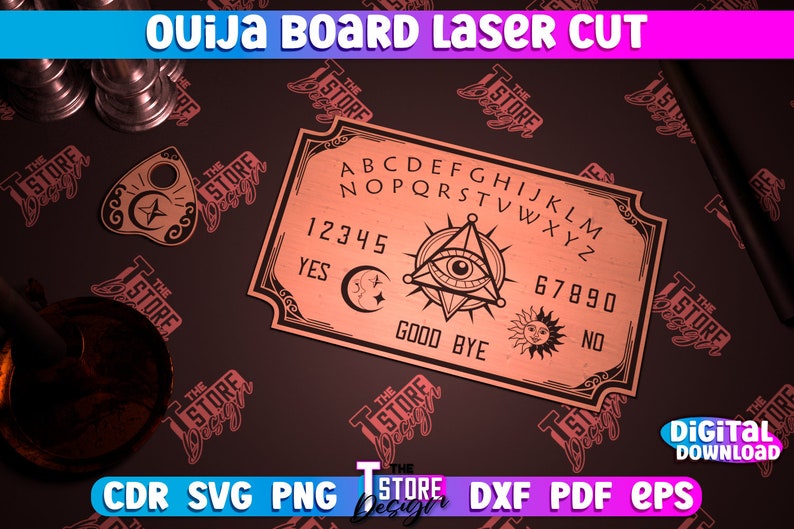 Ouija Board Laser Cut Bundle, Spirit Board Table Laser Cut, Halloween ...