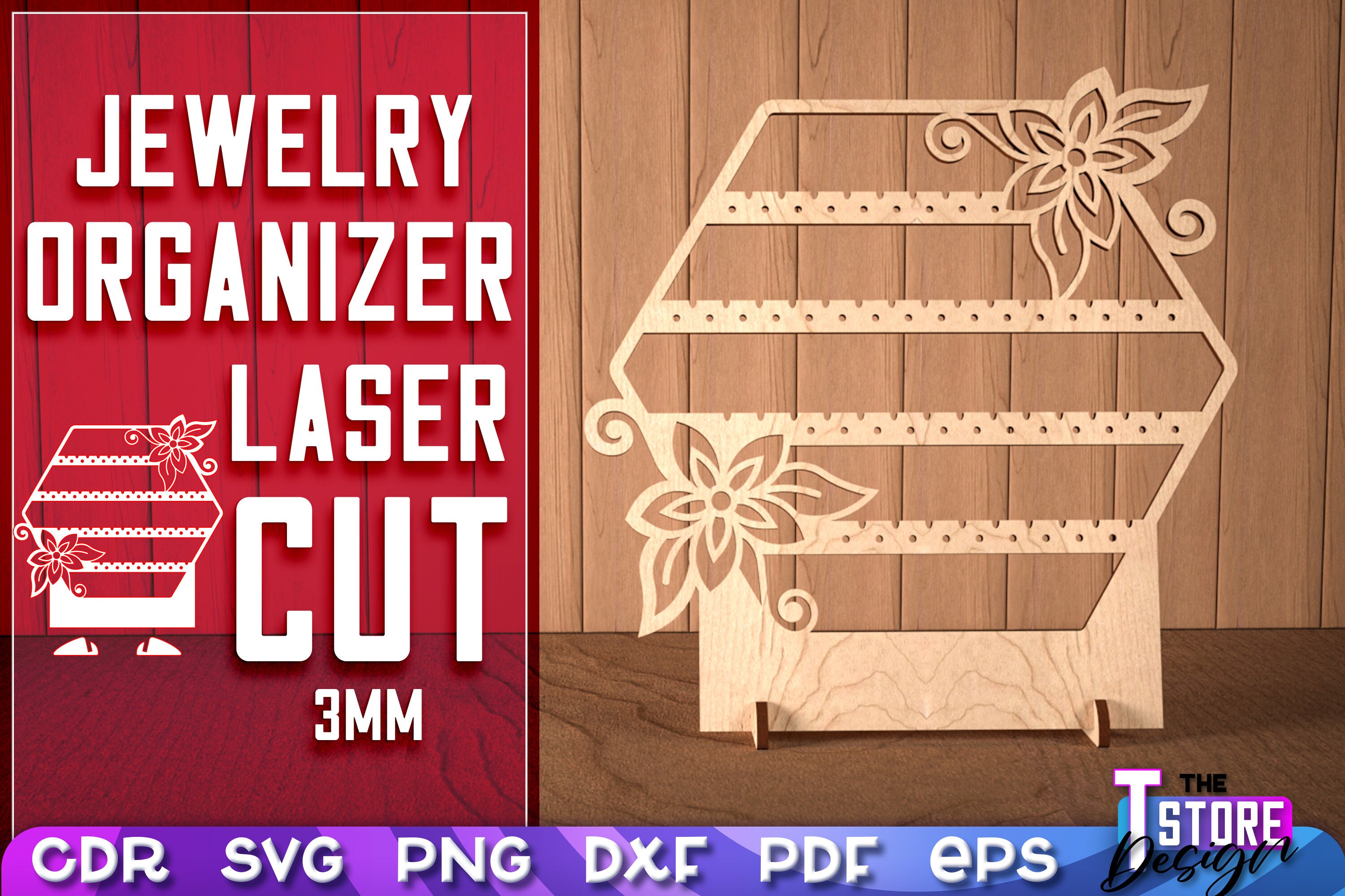 Jewelry Organizer Laser Cut Accessories SVG Design Laser - Etsy