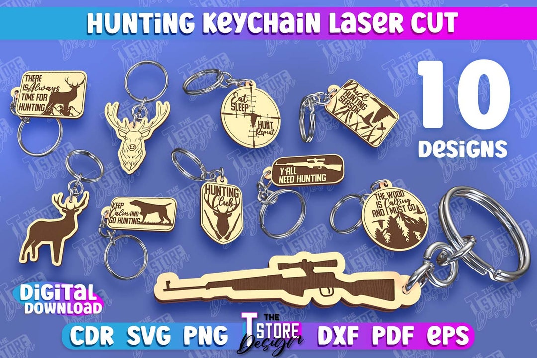 Hunting Keychain. Hunting Gifts for Men. Hunting Key Holder Lasercut ...