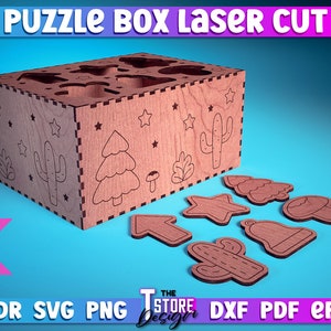 Puzzle Box Laser Cut Bundle | Puzzle Laser Design | Laser Cut SVG ...