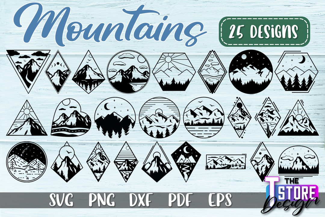 Mountains SVG Bundle | Mountains SVG Design | Camping Design ...