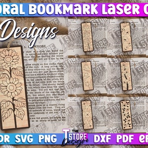 Bookmark Laser Cut Mega Bundle SVG | Bookmark CNC Files | Book Lover ...