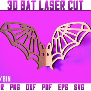 3D Bat Laser Cut SVG Bundle | Halloween Bat Laser Cut SVG Design | CNC ...