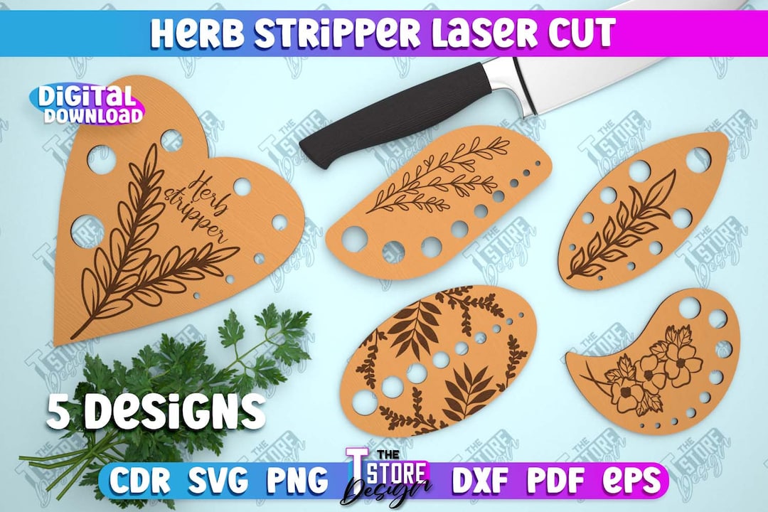 Herb Stripper Laser Cut | Wooden Herb Stripper | Kitchen Tool for ...