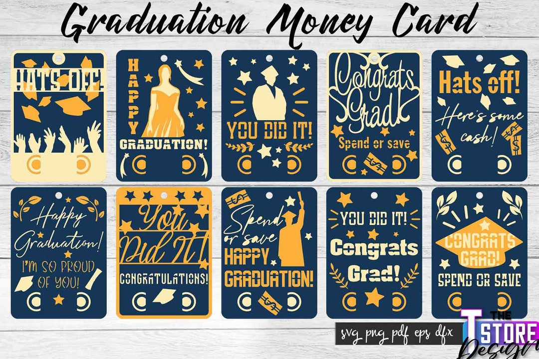 Graduation Money Card SVG Bundle Grad Money Holder SVG Design Paper ...
