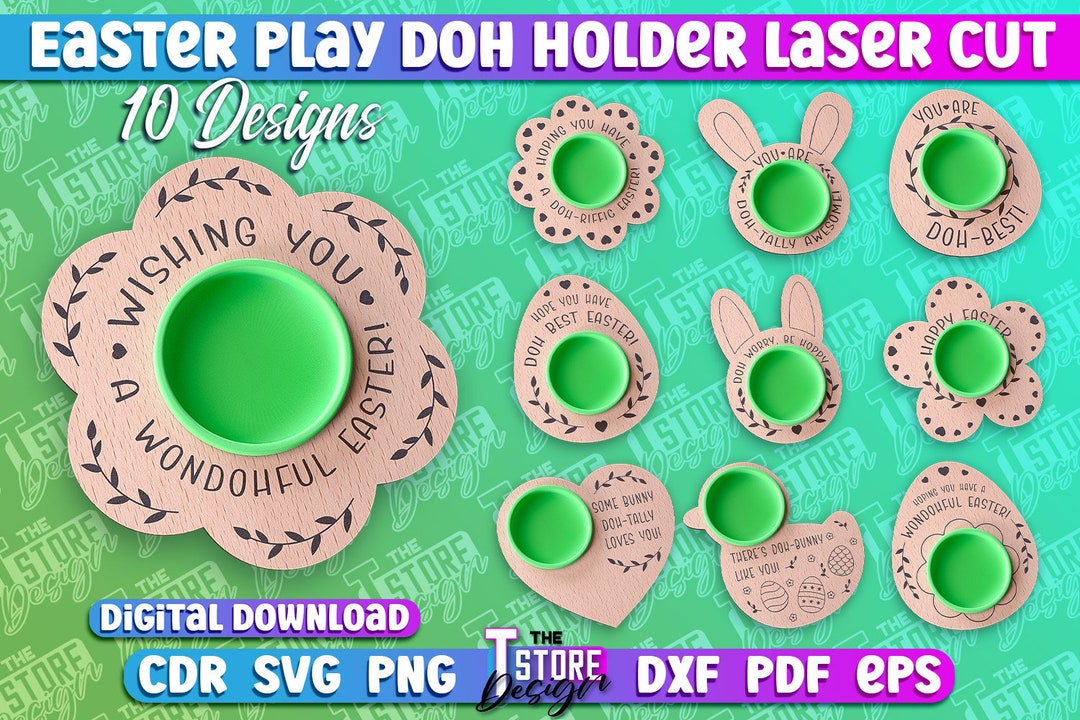 Easter Play Doh SVG, Easter Play Doh Holders Lasercut, Kids Easter ...