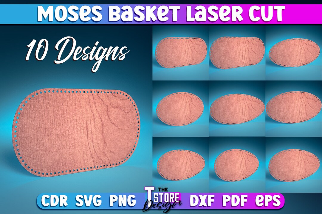 Moses Basket Laser Cut SVG Bundle Moses Basket SVG Design Laser Cut ...