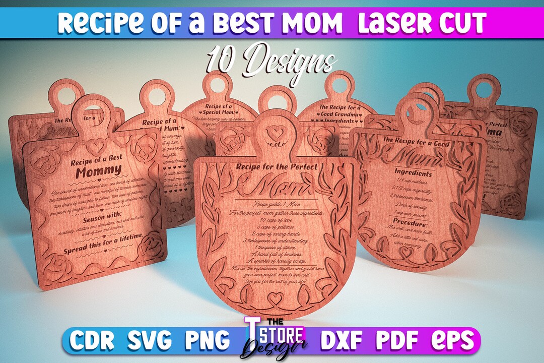 Recipe of a Best Mom Laser Cut SVG Bundle Family SVG Design Laser Cut ...