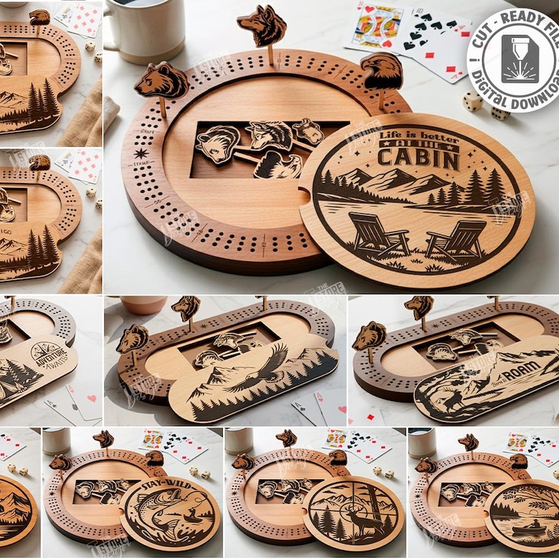 Svg Laser Cribbage Board - Etsy