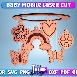 Baby Mobile SVG Laser Cut Bundle | Baby Mobile SVG Design | Laser Cut ...