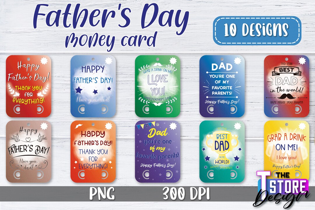 Father's Day Money Card PNG Bundle | Money Holder Cutting Files | Dad ...