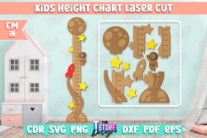 Kids Height Charts Laser Cut Bundle, Growth Chart, Personalized Growth ...