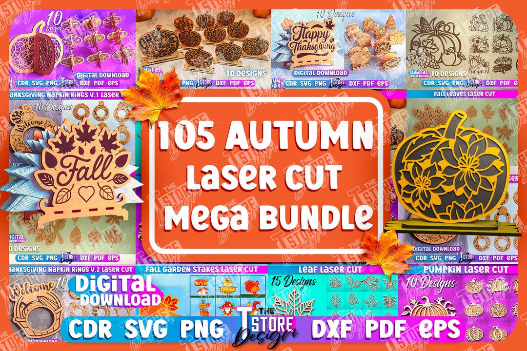 Fall Laser Сut Mega Bundle, 105 Home Decor Laser Cut Design, Autumn ...