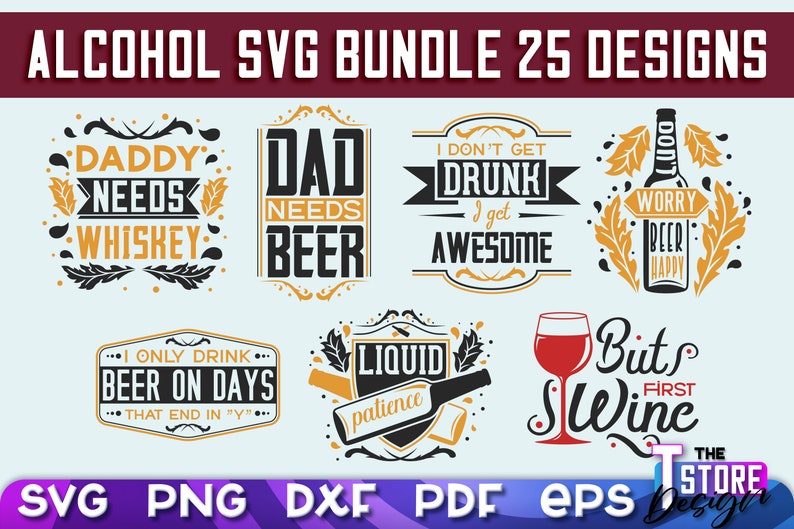 Alcohol SVG Bundle Wine Design SVG Beer Quotes SVG Design - Etsy