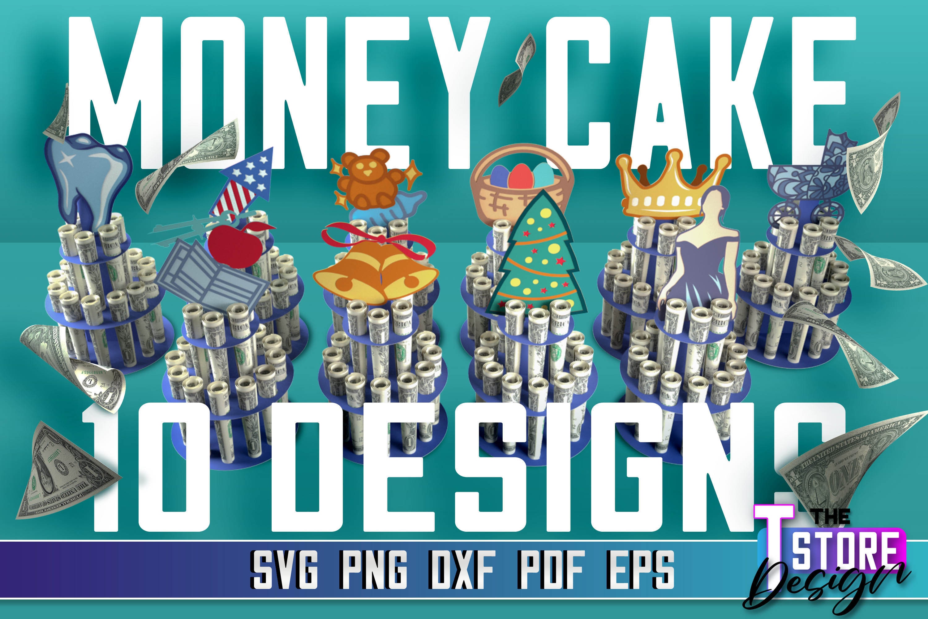 Money Cake SVG Bundle Money Holder SVG Design Paper Crafts - Etsy