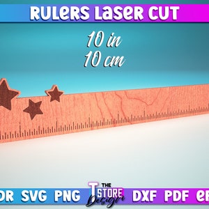 Rulers Laser Cut SVG Bundle | Kids Rulers SVG Design | Laser Cut Files ...