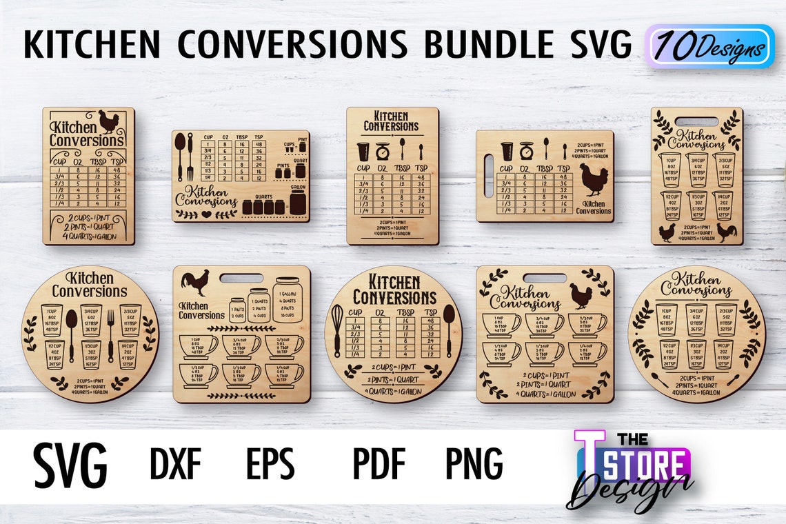 Decorative Kitchen Conversion Kitchen SVG Design Laser Cut - Etsy