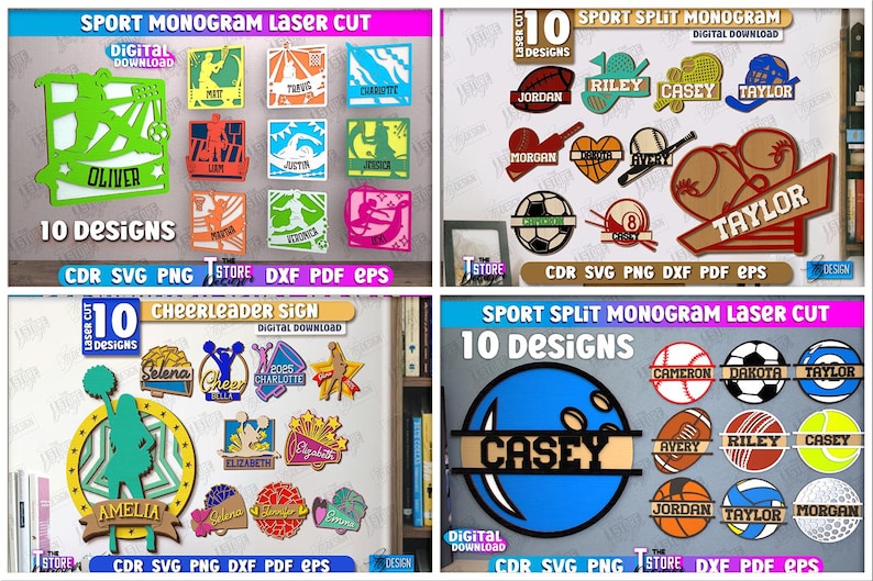 326 Sport Mega Bundle Laser Cut, 3d Sports Mega Bundle, Personalized ...
