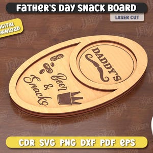 Father's Day Snack Boards Laser Cut Bundle, 3D Serving Trays SVG ...