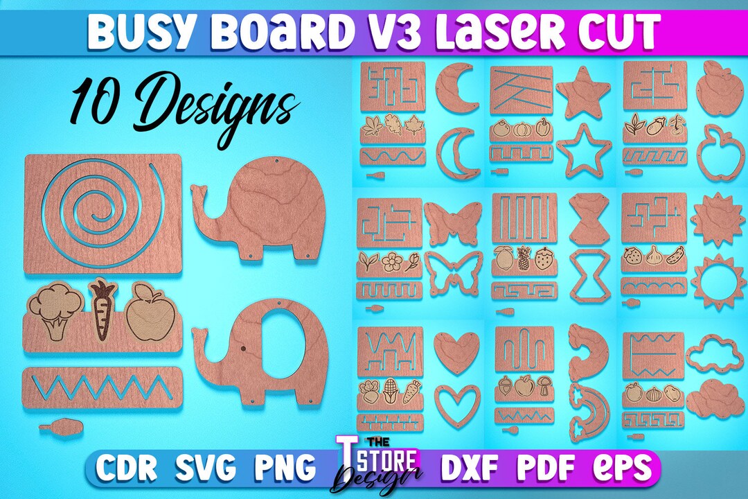 Busy Board Laser Cut Bundle | Baby Gamer Laser Design | Laser Cut SVG ...
