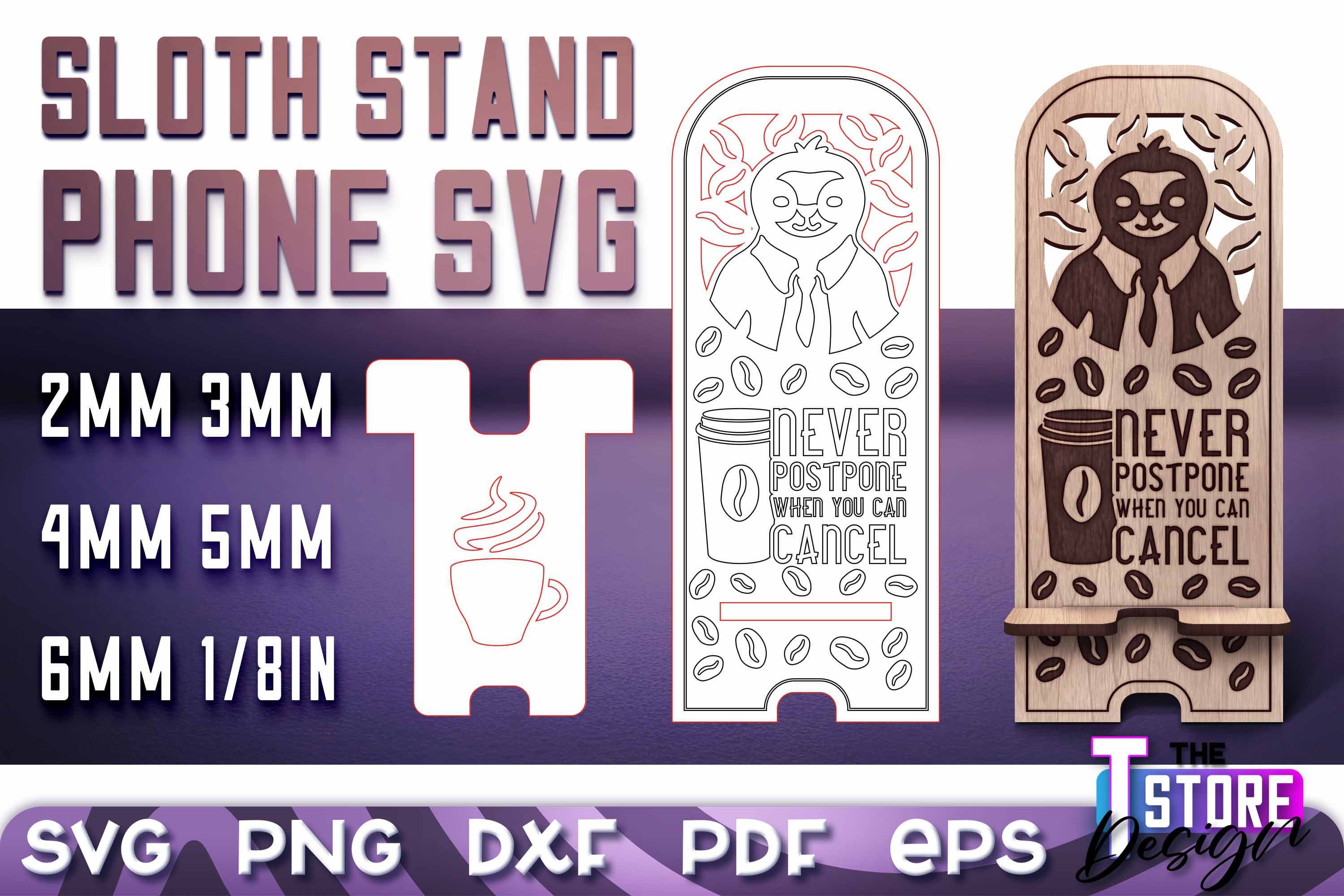 Sloth Phone Stand Laser Cut SVG Cell Phone Stand SVG Bundle - Etsy UK