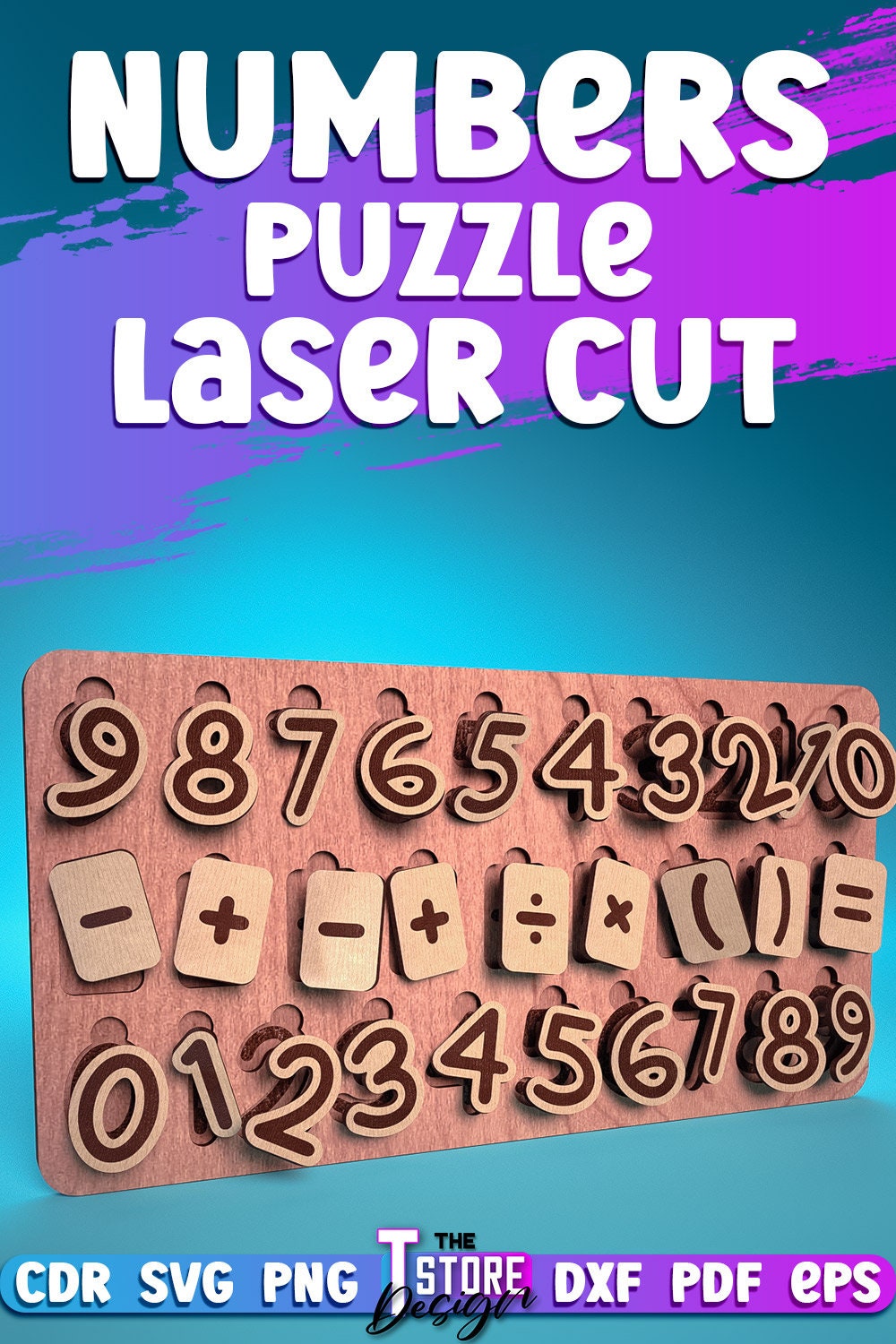 Numbers Puzzle Laser Cut | Children SVG Design | Laser Cut Files | Game ...