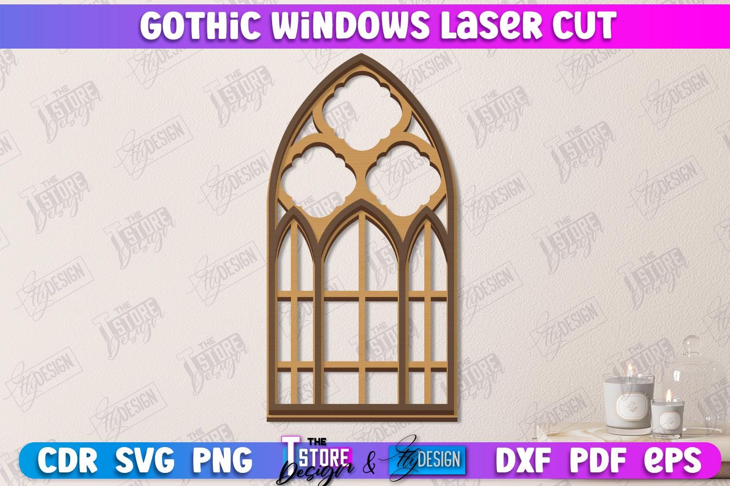 Gothic Windows Laser Cut Bundle, 3d Gothic Frames Laser Cut, Window Cut ...