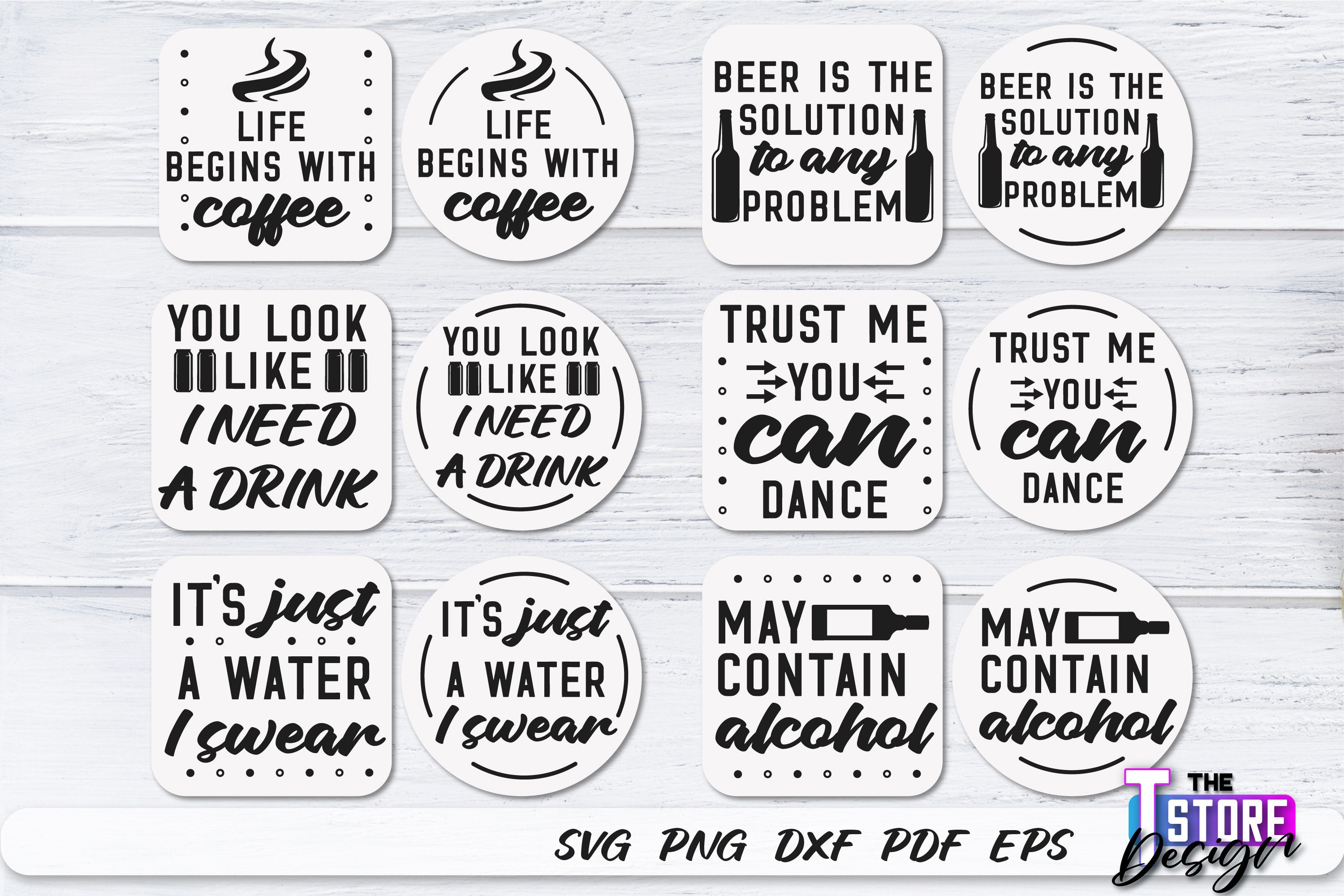Coaster SVG Bundle Coaster Design SVG Funny Quotes - Etsy