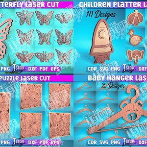 Kids Laser Cut Mega Bundle | 150 Children Laser Cut Designs | 3D Laser ...