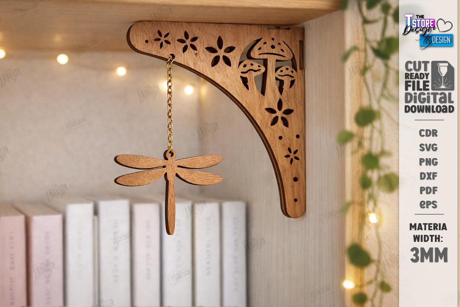 Wooden Bookshelf Corner Bracket SVG - Decorative Shelf Support Laser ...